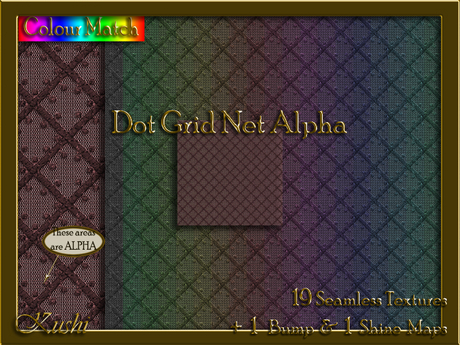 Second Life Marketplace - Dot Grid Net Alpha Seamless Texture Pack